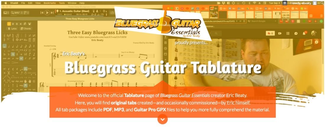 Bluegrass Guitar Tablature by Eric Beaty